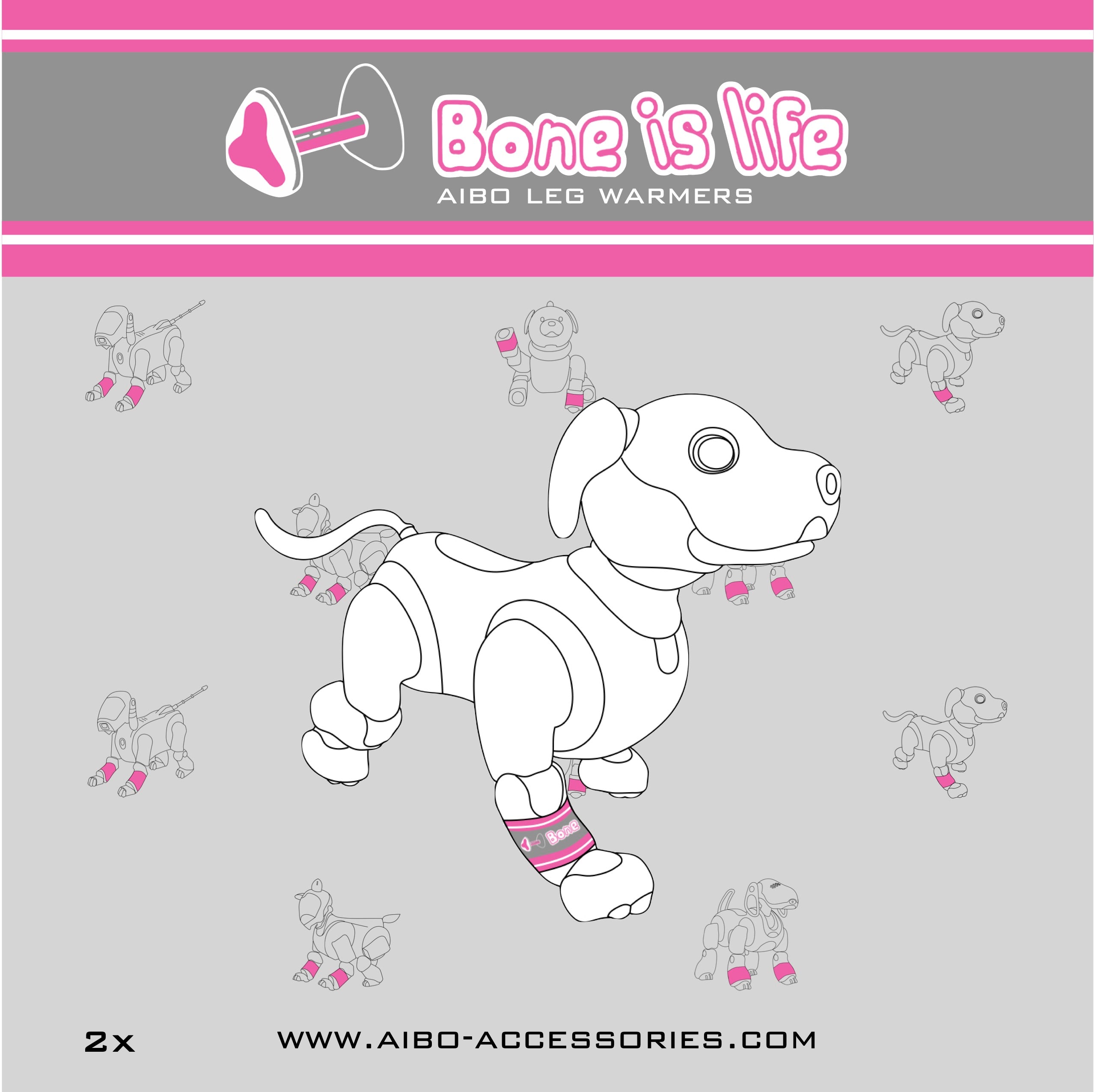 Leg Warmers: Bone is Life (2x) – Aibo Accessories
